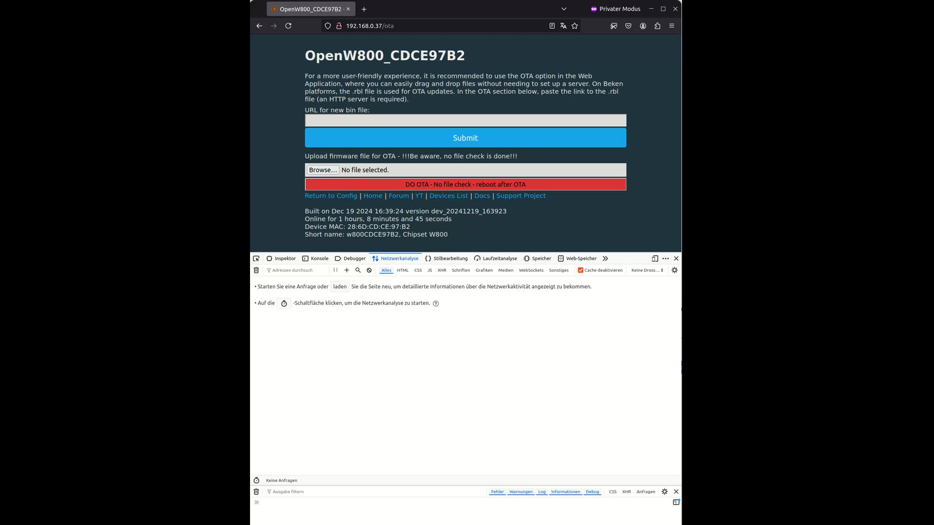 How to use OTA without HTTP server or Web Application